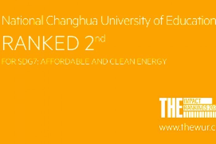 NCUE Places 66th in 2020 World University Impact Rankings, 2nd among 24 ...